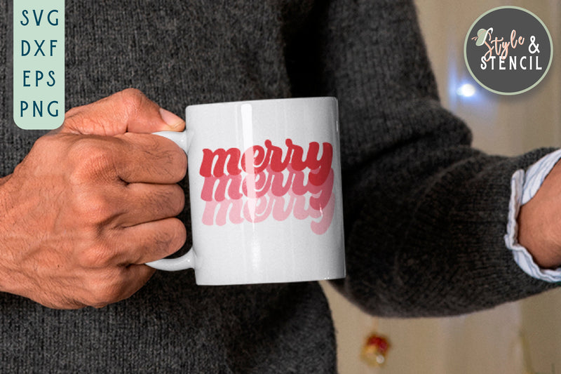 Merry SVG - Christmas Shirt PNG - Retro Christmas - Christmas PNG ...