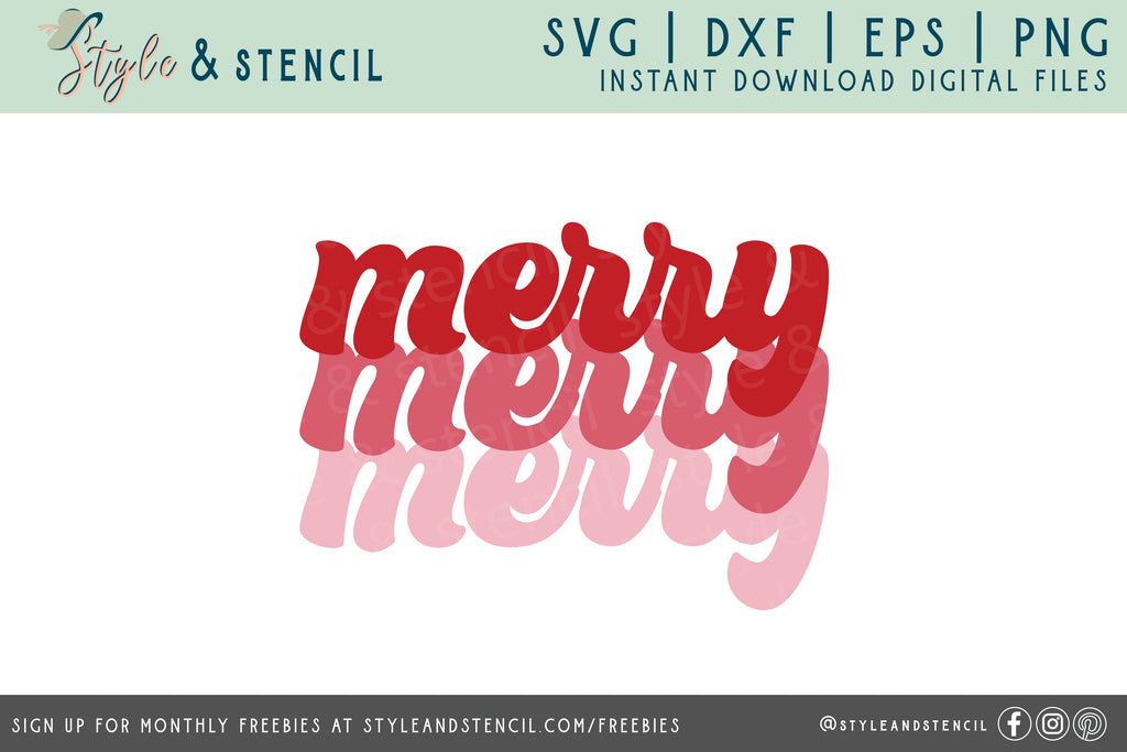 Merry SVG - Christmas Shirt PNG - Retro Christmas - Christmas PNG ...