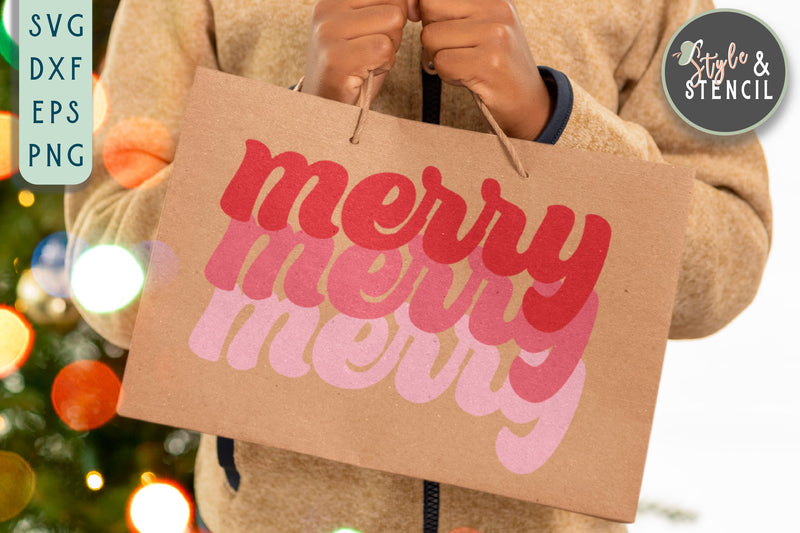 Merry SVG - Christmas Shirt PNG - Retro Christmas - Christmas PNG ...