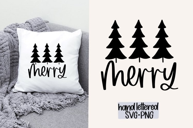 Merry SVG, Hand Lettered SVG - So Fontsy