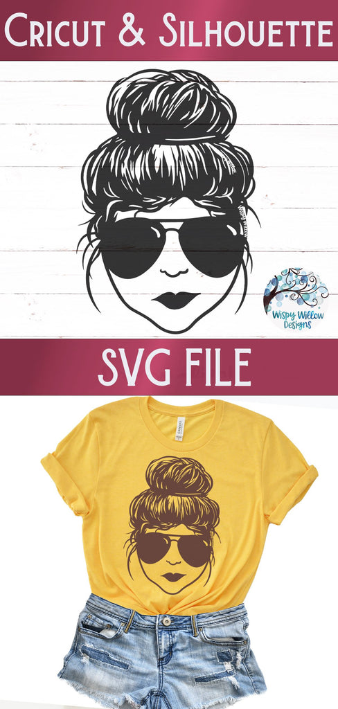 Messy Bun Mom SVG - So Fontsy