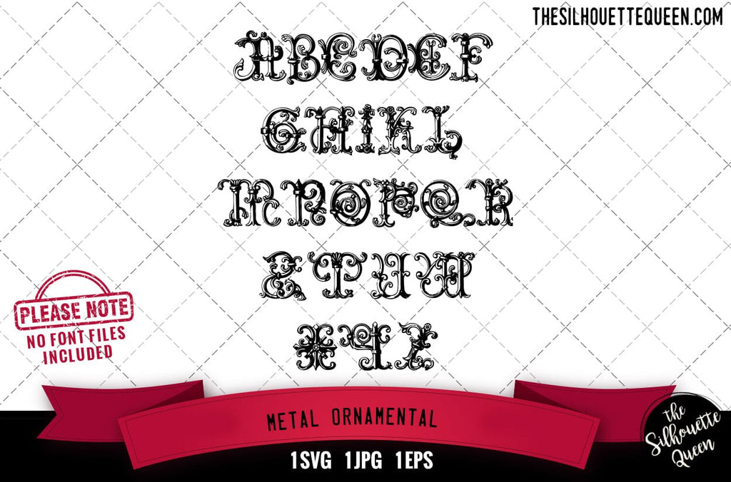 Metal Ornamental alphabets - ABC letters - So Fontsy