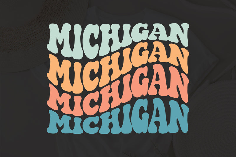 Michigan svg Michigan Shirt svg, wavy style svg, EPS PNG Cricut Instant ...