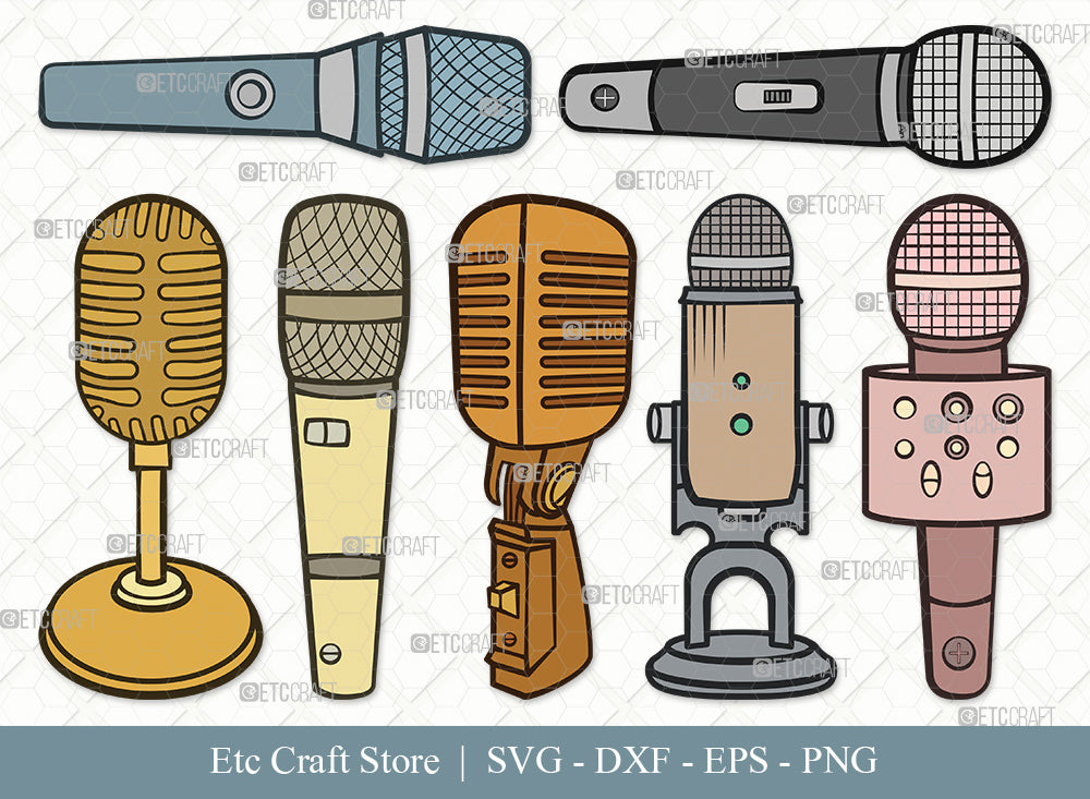 Microphone Clipart SVG Cut File | Mic Svg | Audio Sound Svg | Sound ...