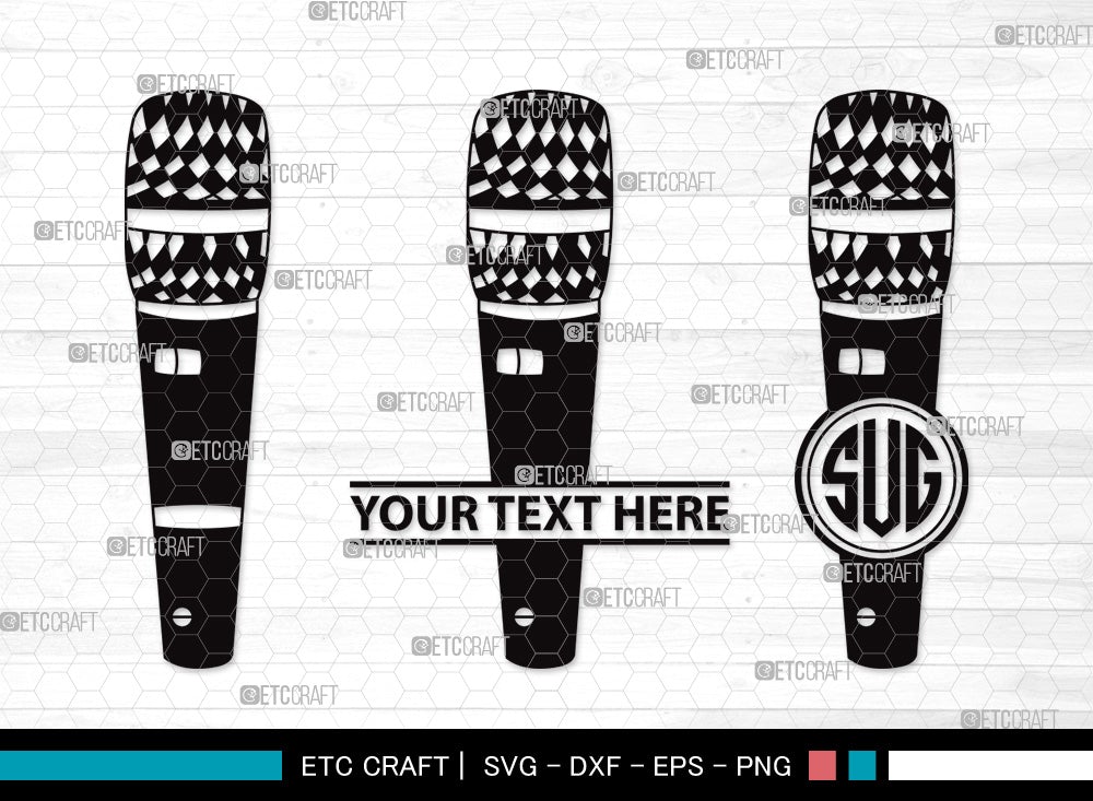 Microphone Monogram SVG | Mic Svg | Audio Sound Svg | Sound Recording ...