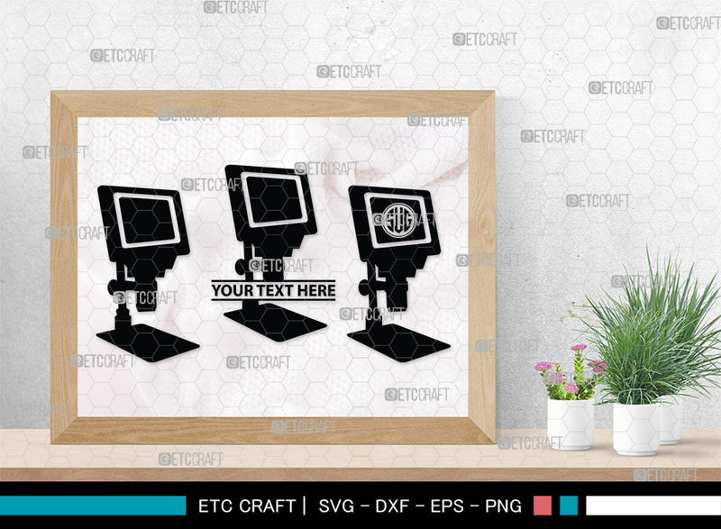 Microscope Monogram, Microscope Silhouette, Microscope SVG, Lab Tool ...