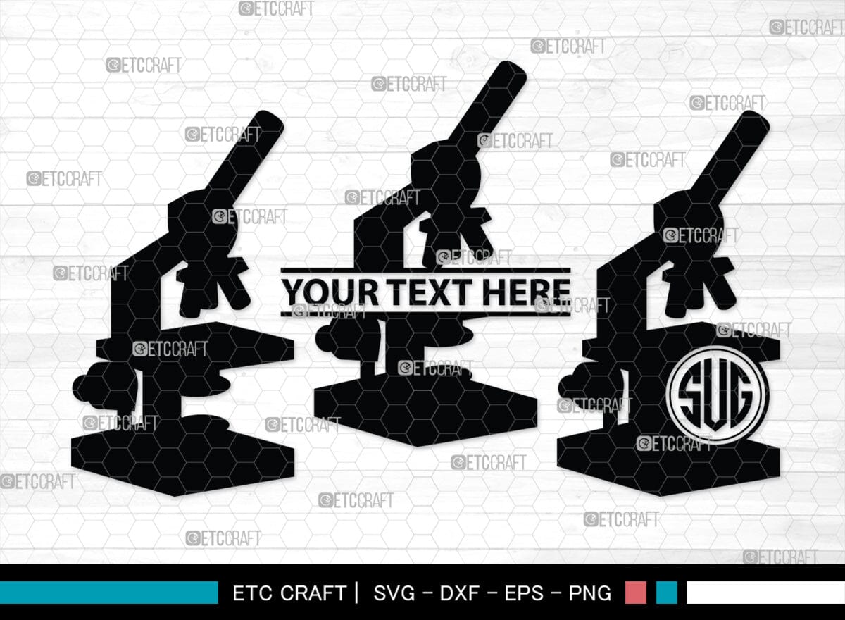 Microscope Monogram, Microscope Silhouette, Microscope SVG, Lab Tool ...