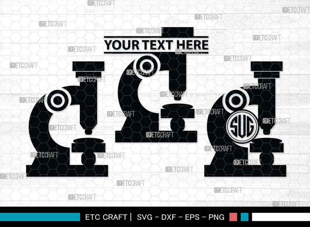 Microscope Monogram, Microscope Silhouette, Microscope SVG, Lab Tool ...