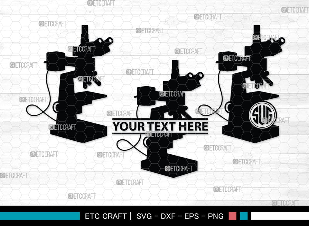 Microscope Monogram, Microscope Silhouette, Microscope SVG, Lab Tool ...
