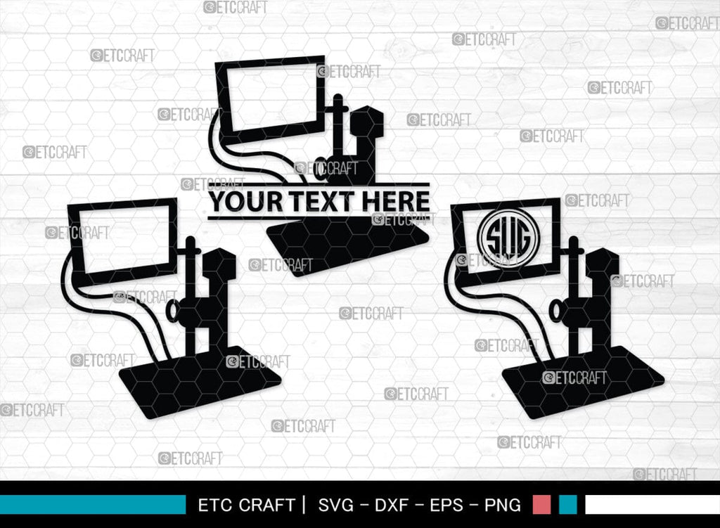 Microscope Monogram, Microscope Silhouette, Microscope SVG, Lab Tool ...