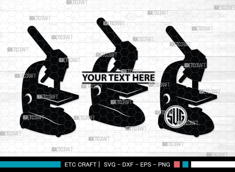 Microscope Monogram, Microscope Silhouette, Microscope SVG, Lab Tool ...