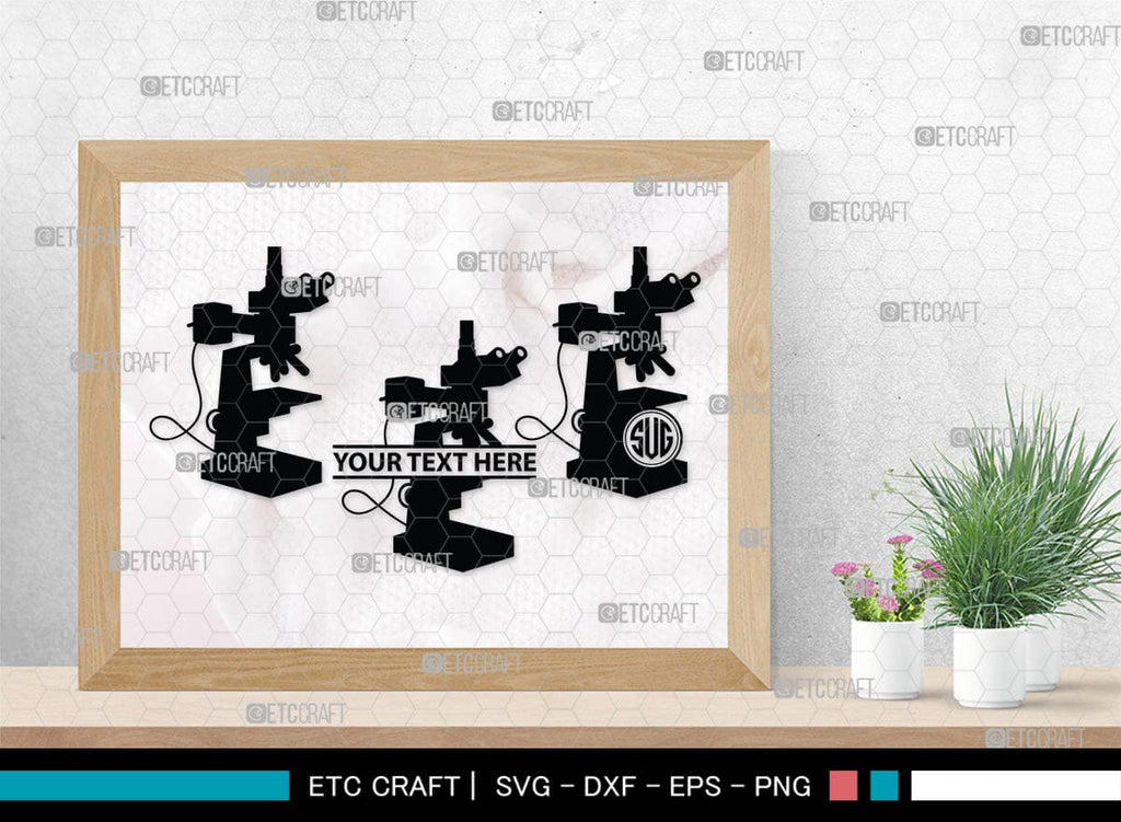 Microscope Monogram, Microscope Silhouette, Microscope SVG, Lab Tool ...