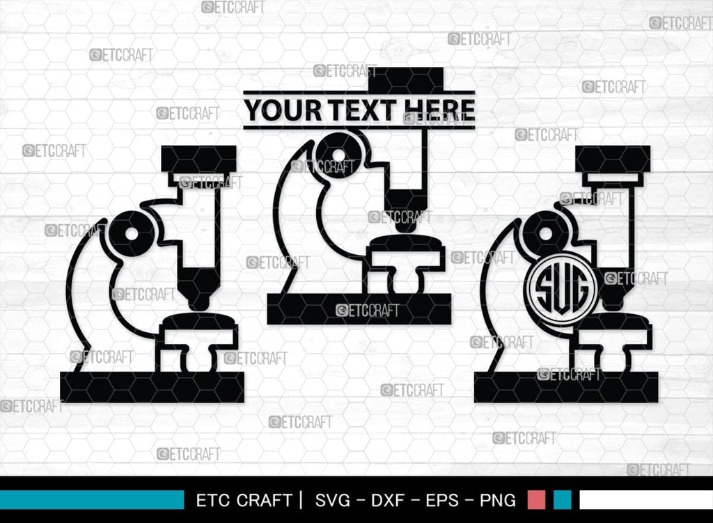 Microscope Monogram, Microscope Silhouette, Microscope SVG, Lab Tool ...
