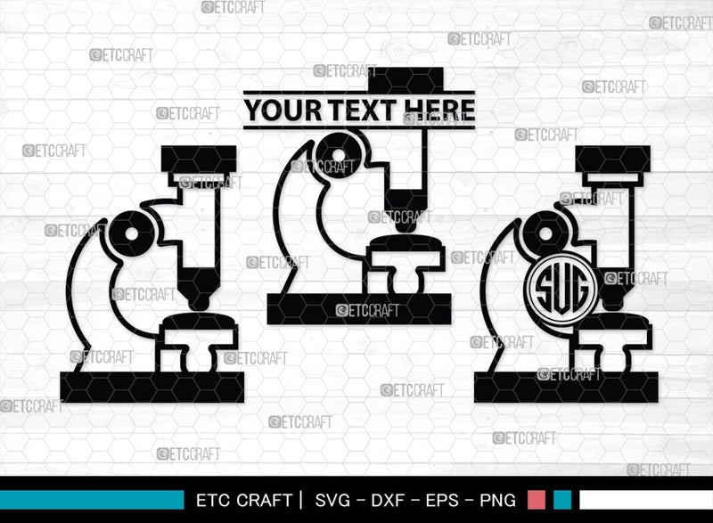 Microscope Monogram, Microscope Silhouette, Microscope SVG, Lab Tool ...