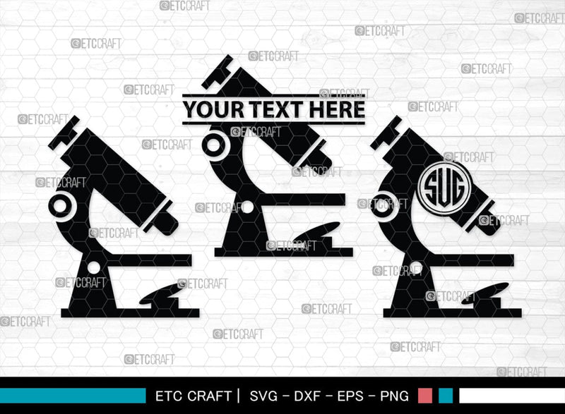 Microscope Monogram, Microscope Silhouette, Microscope SVG, Lab Tool ...