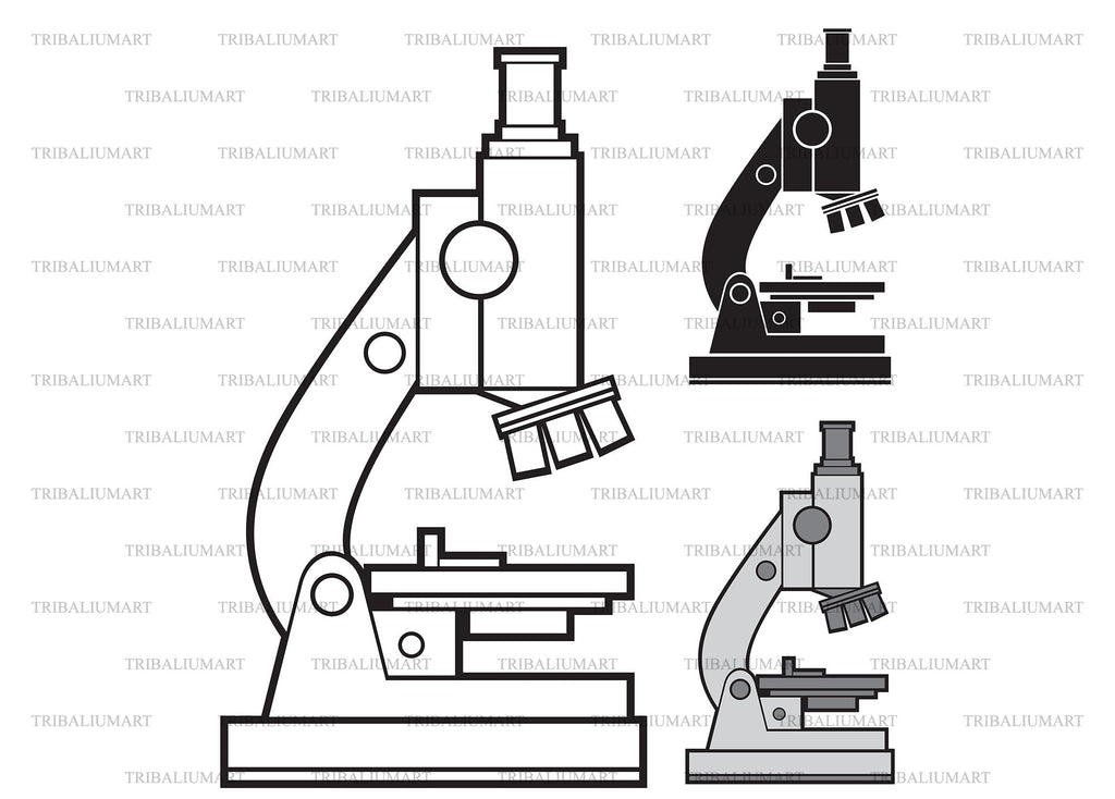 Microscope. Cut files for Cricut. Clip Art silhouette (eps, svg, pdf ...