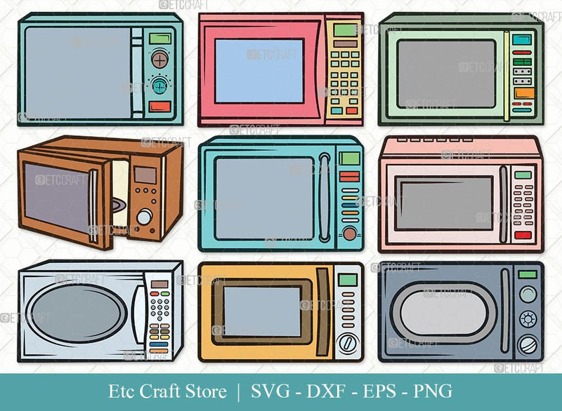 Microwave Clipart SVG Cut File | Microwave Oven Svg | Microwave Svg ...