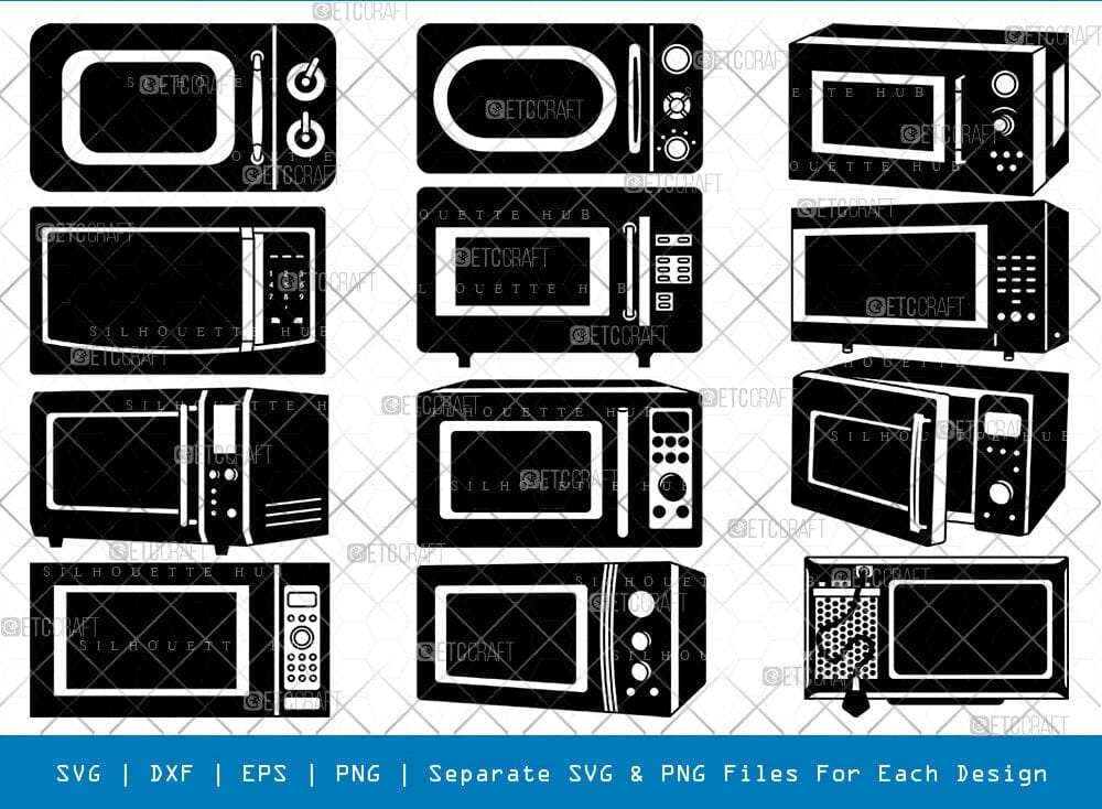 Microwave Silhouette, Microwave SVG, Cooking Svg, Microwave Oven Svg ...