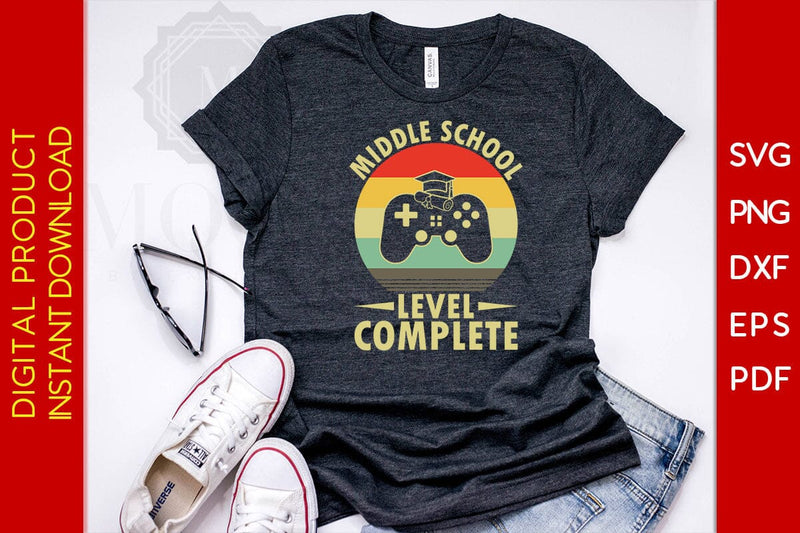 Middle School Level Complete Graduation SVG PNG PDF Cut File - So Fontsy
