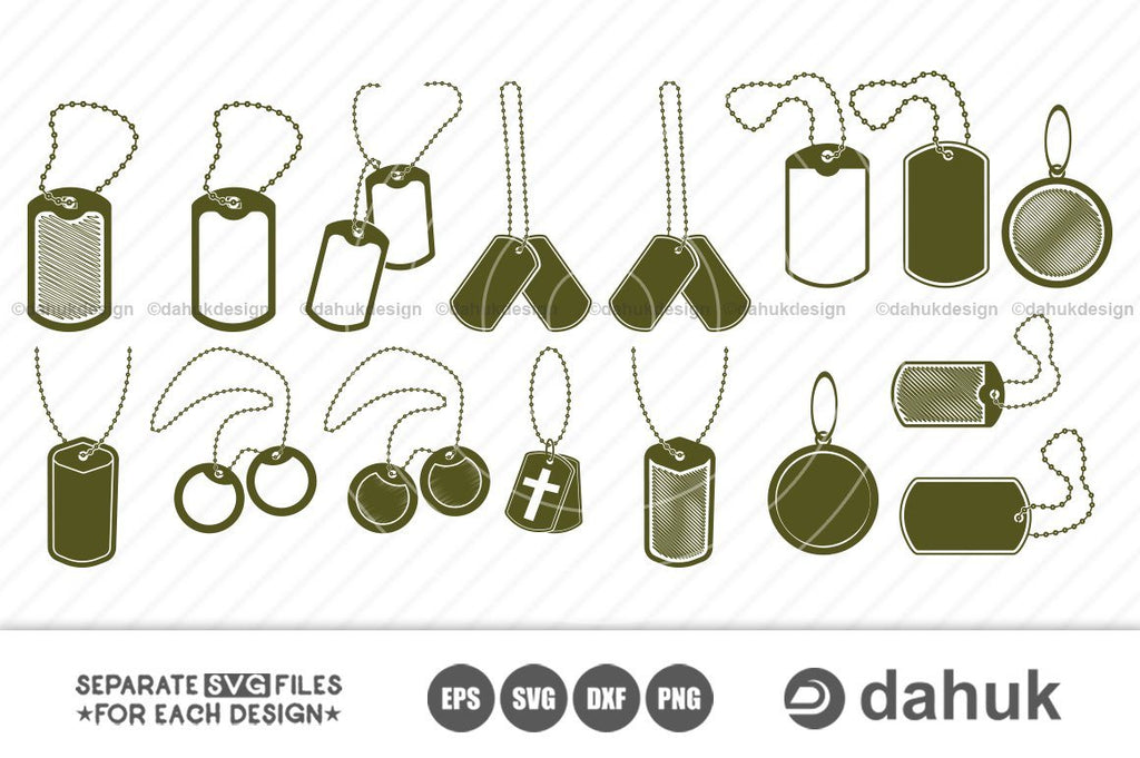 Military Navy Dog Tags SVG, Military Dog Tags, Cut file, for silhouette ...
