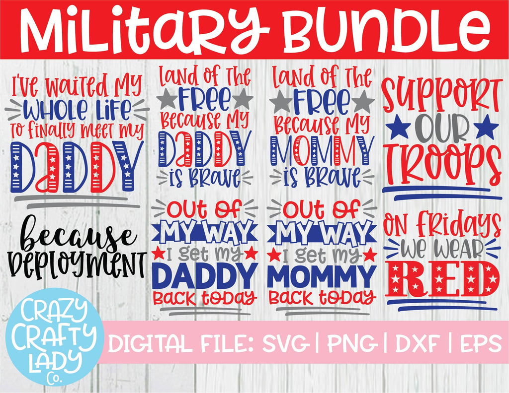 Military SVG Cut File Bundle - So Fontsy