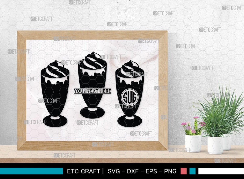 Milk Shake Monogram, Milk Shake Silhouette, Milk Shake SVG, Drink Shak ...