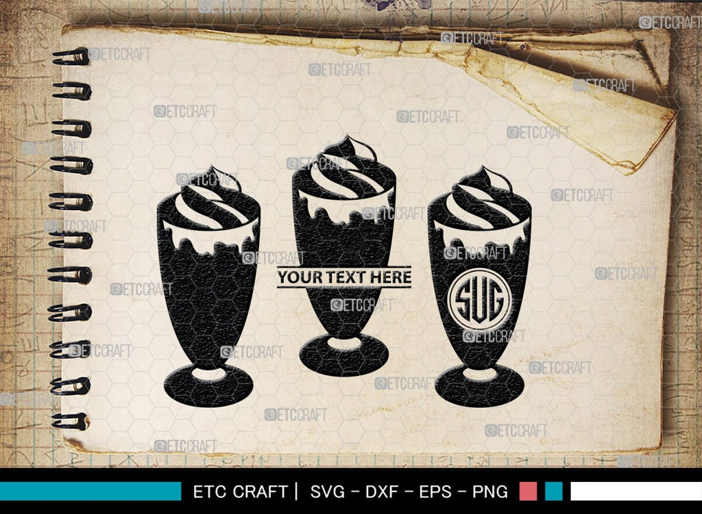 Milk Shake Monogram, Milk Shake Silhouette, Milk Shake SVG, Drink Shak ...