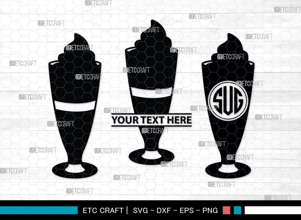 Milk Shake Monogram, Milk Shake Silhouette, Milk Shake SVG, Drink Shake ...