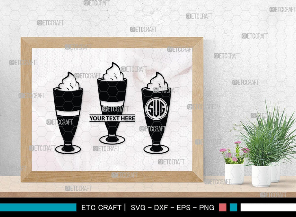 Milk Shake Monogram, Milk Shake Silhouette, Milk Shake SVG, Drink Shake ...