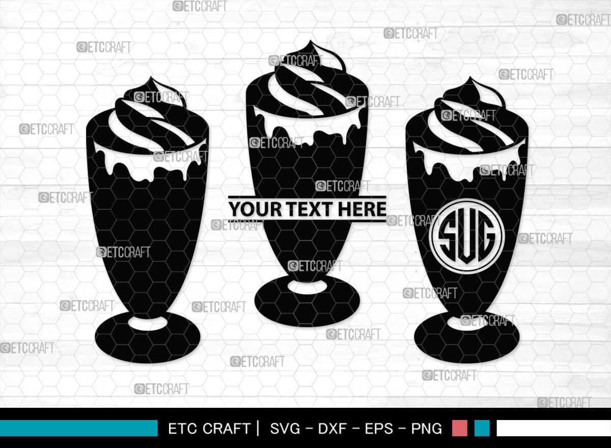 Milk Shake Monogram, Milk Shake Silhouette, Milk Shake SVG, Drink Shak ...