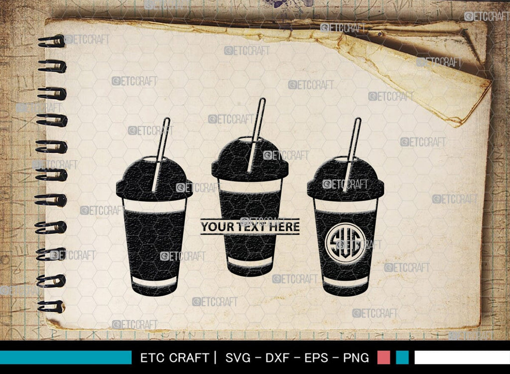 Milk Shake Monogram, Milk Shake Silhouette, Milk Shake SVG, Drink Shake ...