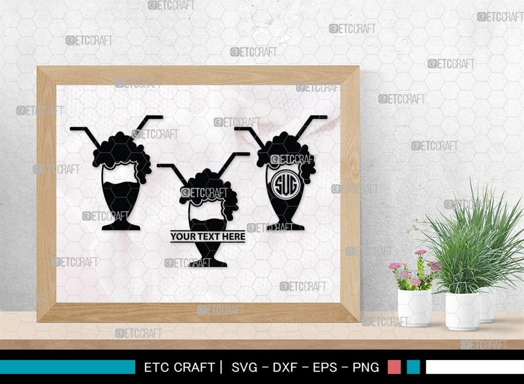 Milk Shake Monogram, Milk Shake Silhouette, Milk Shake SVG, Drink Shake ...