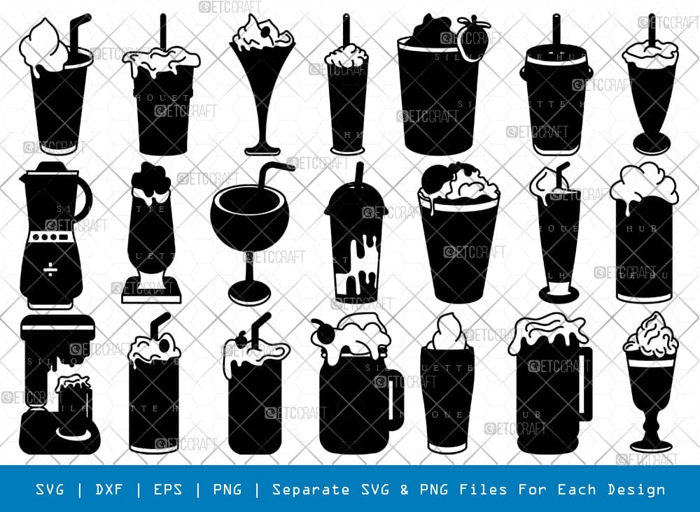 Milkshake Silhouette, Milkshake SVG, Iced Coffee Svg, Drink Shake Svg ...