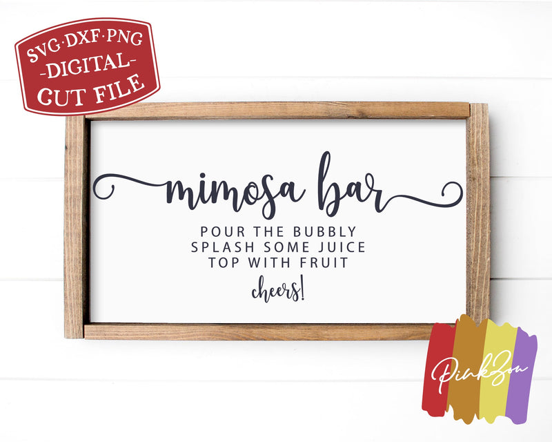 Mimosa Bar SVG Files, Wedding Svg, Wedding Sign Svg, Bridal Shower Sign ...