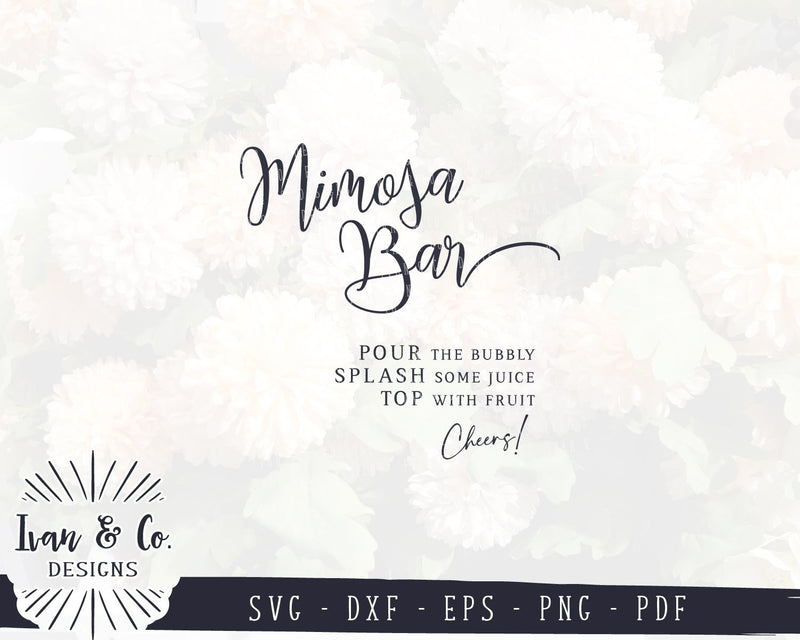 Mimosa Bar SVG Files | Wedding SVG | Wedding Sign SVG | Bridal Shower ...