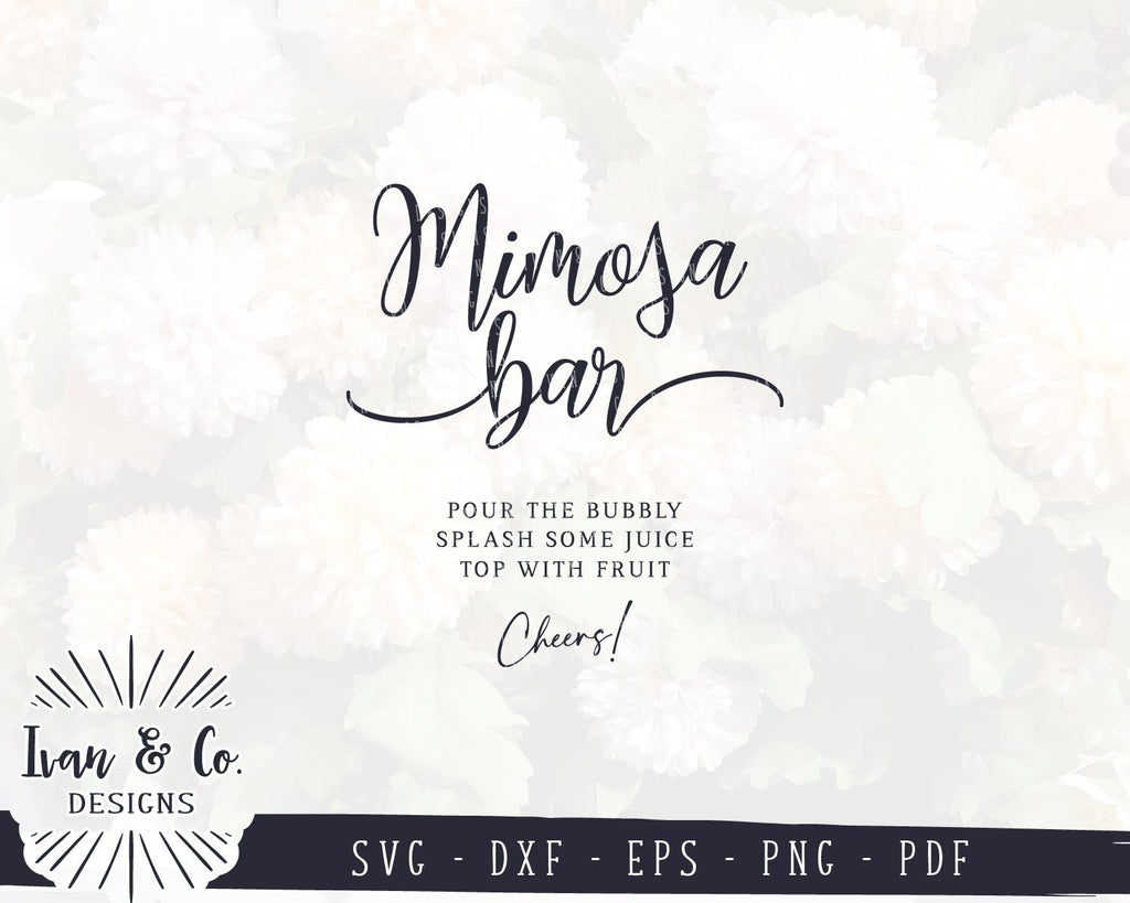 Mimosa Bar SVG Files | Wedding SVG | Wedding Sign SVG | Bridal Shower ...