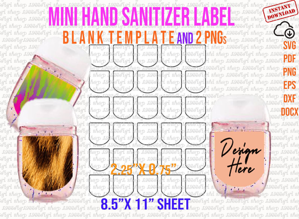 Mini Hand Sanitizer Label Template, Hand Sanitizer Labels Svg, Hand ...
