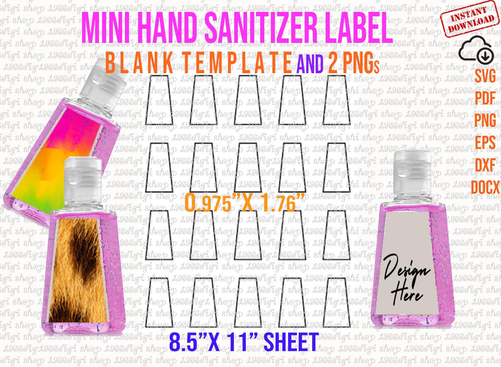 Mini Hand Sanitizer Label Template, Hand Sanitizer Labels Svg, Hand ...
