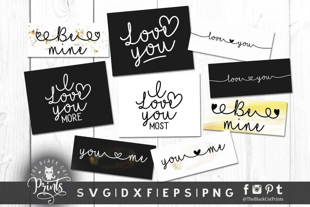 Mini Valentines SVG bundle | 9 cut files - So Fontsy