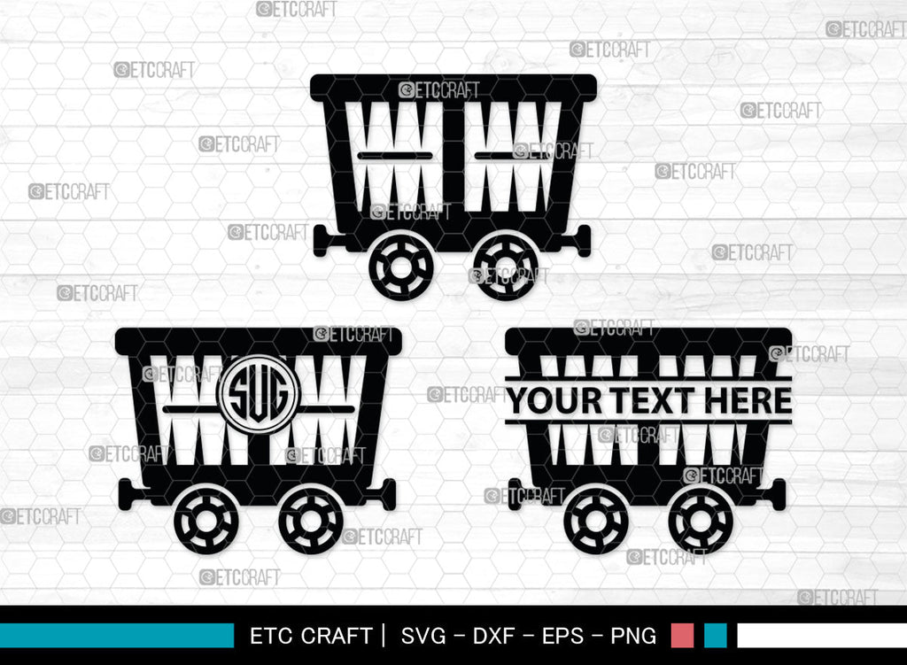 Mining Cart Monogram, Mining Cart Silhouette, Mining Cart SVG, Mining ...