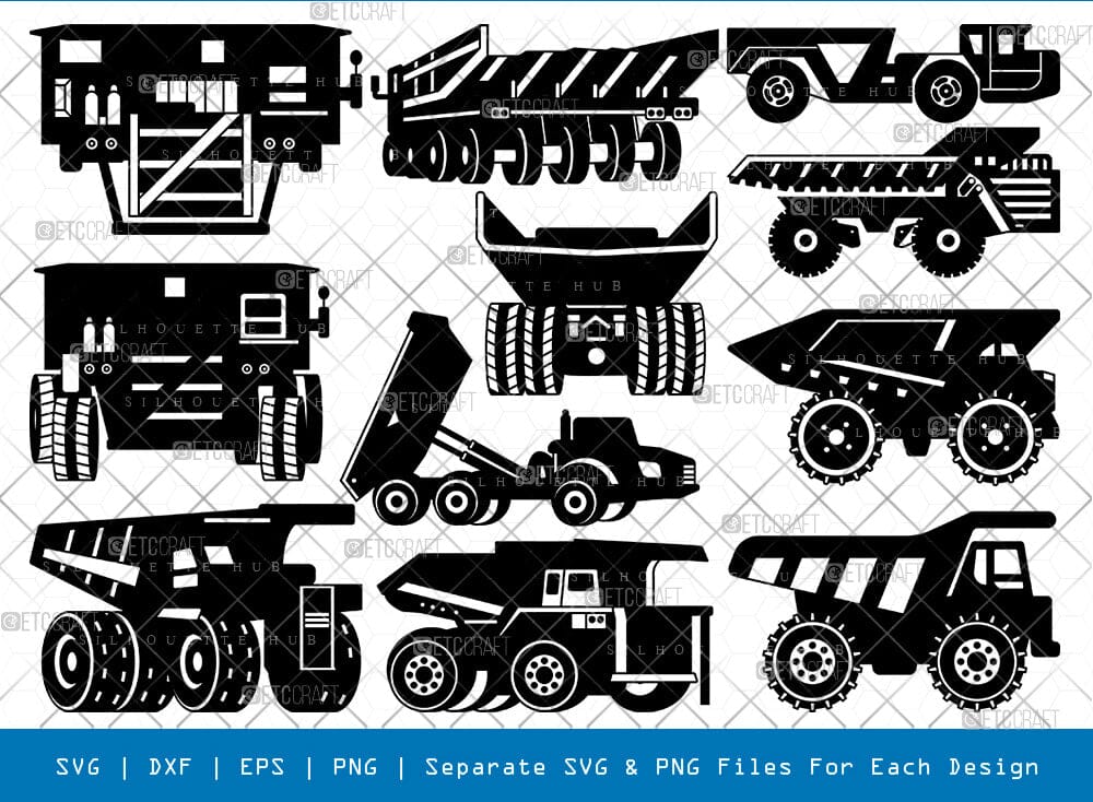 Mining Truck Silhouette, Mining Truck SVG, Haul Truck Svg, Heavy ...