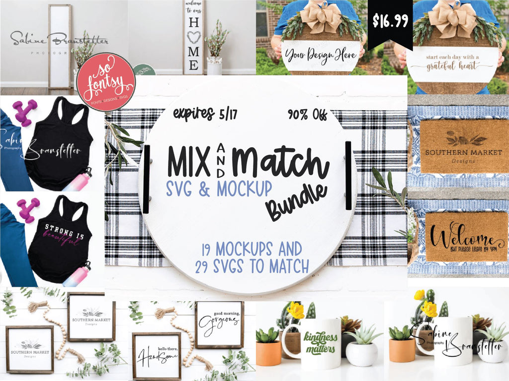 Mix and Match SVG & MockUp Bundle - So Fontsy
