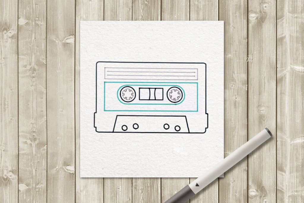 Mix Tape SKETCH Single Line Drawing - So Fontsy