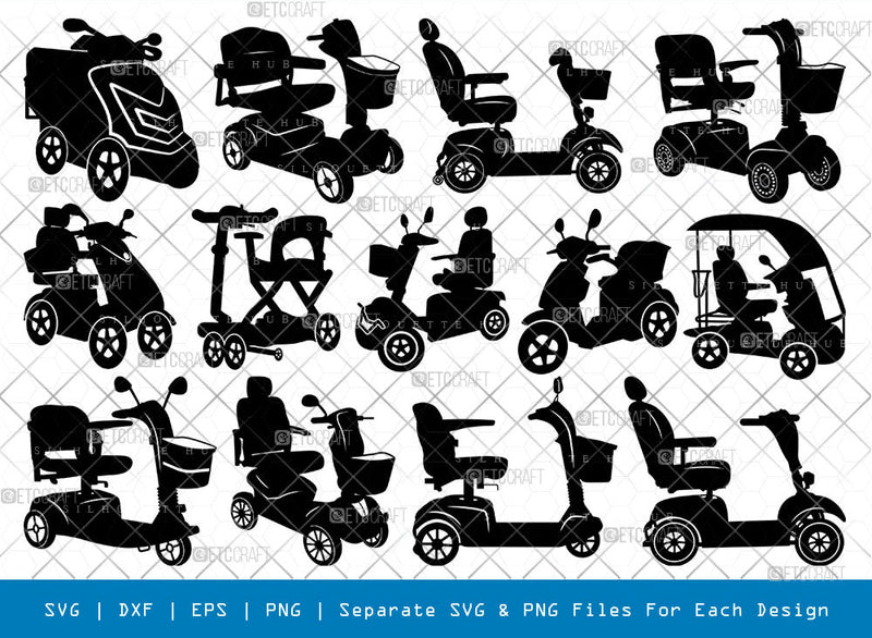 Mobility Scooter SVG, Scooter Silhouette, Mobility Scooter Svg, Gas ...