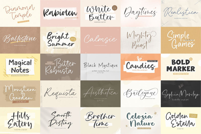 Modern Handwritten Font Bundle - Vol 2 - So Fontsy