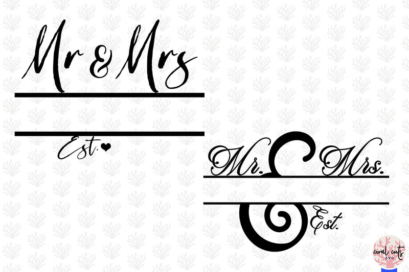 Modern Wedding Split Monogram Bundle EPS SVG DXF JPG PNG - So Fontsy