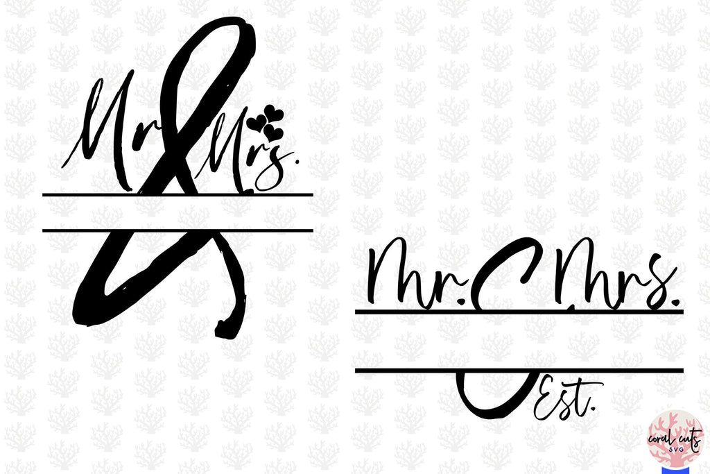 Modern Wedding Split Monogram Bundle EPS SVG DXF JPG PNG - So Fontsy