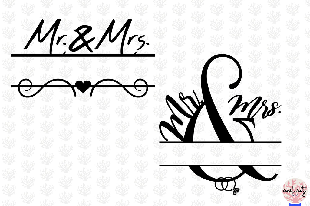 Modern Wedding Split Monogram Bundle EPS SVG DXF JPG PNG - So Fontsy