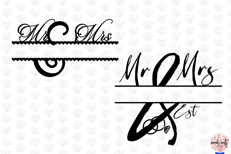 Modern Wedding Split Monogram Bundle EPS SVG DXF JPG PNG - So Fontsy