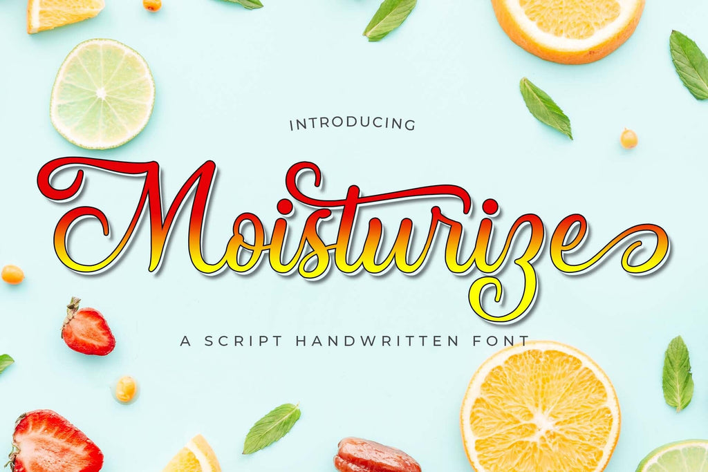 Moisturize Script Font with Alternative Characters and Swirls - So Fontsy